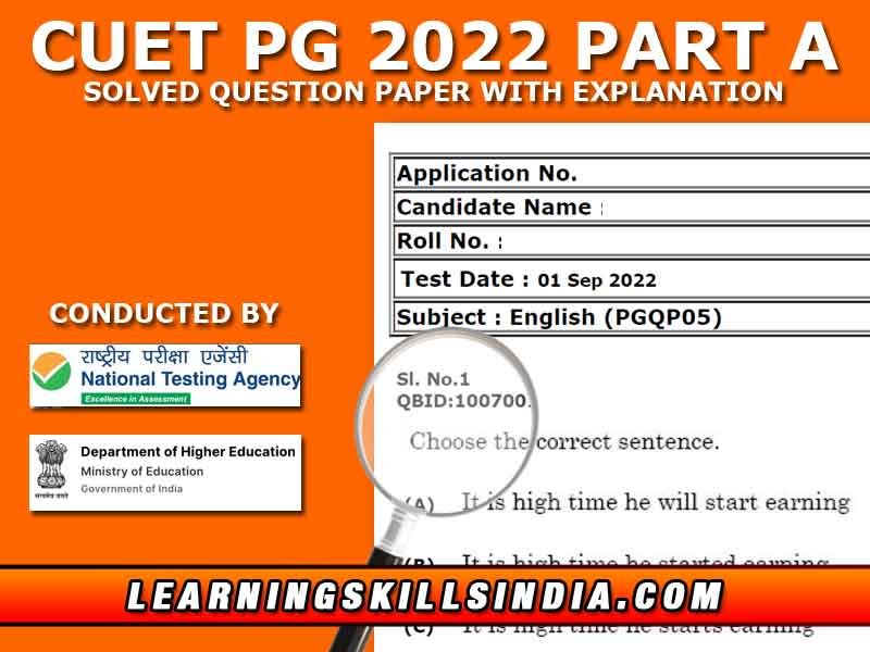 CUET PG 2022 Part A Question Paper With Explanation Video CUET PG 2022 Part A Question Paper With Explanation Video